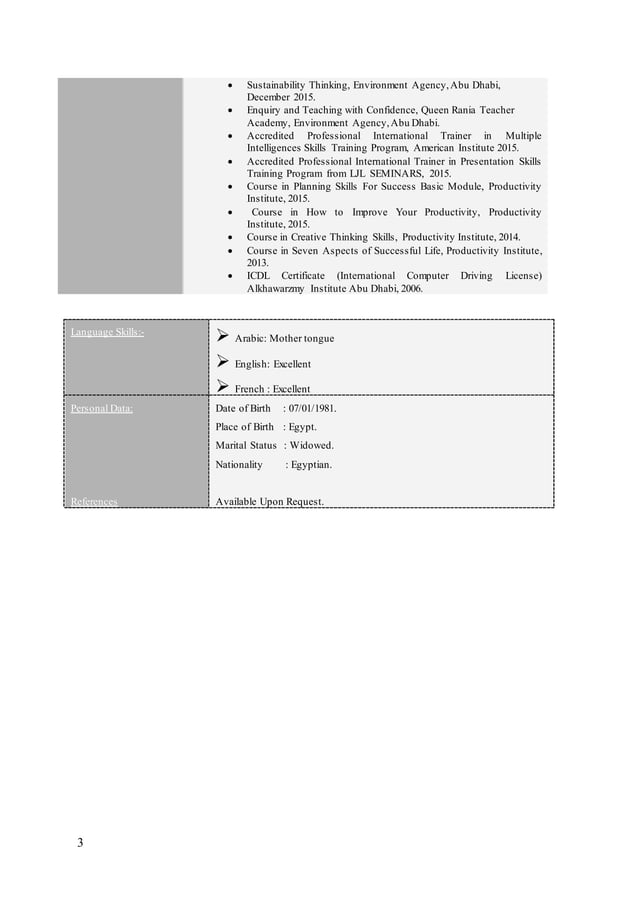 Najla C.V | DOCX | Professional School | Postgraduate Education