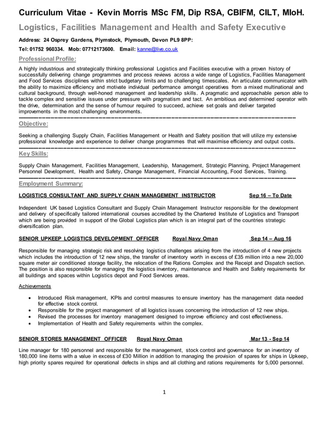 Kevin Morris CV SC | PDF