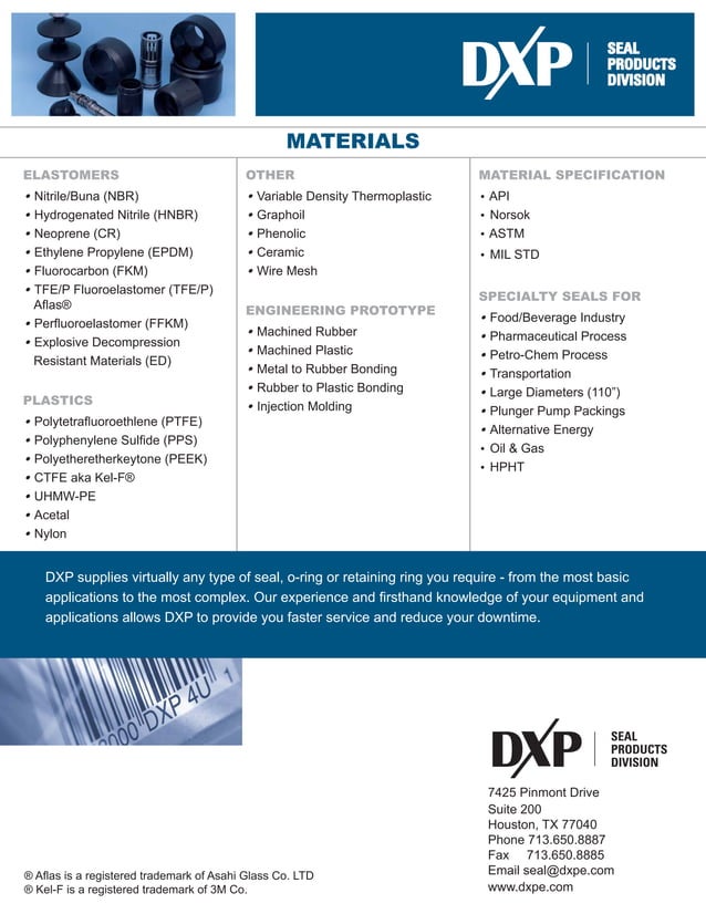 DXP Seal Linesheet | PDF