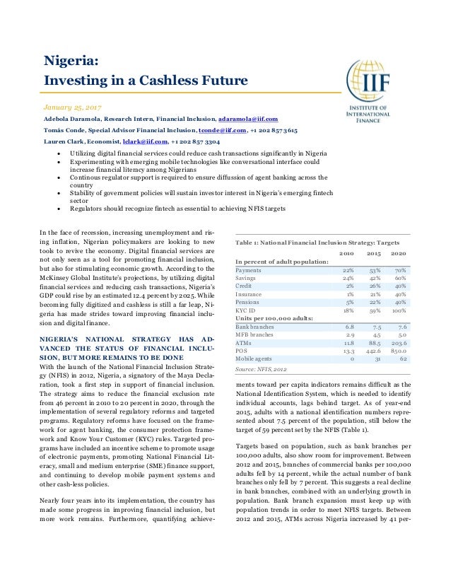 Nigeria Financial Inclusion report 2017