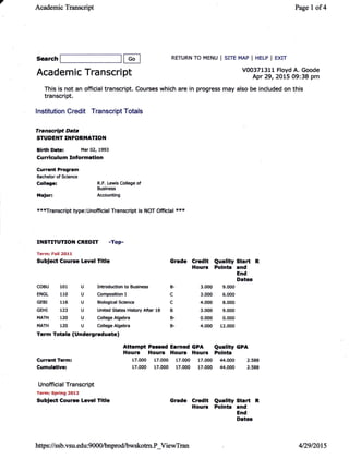 VSU Transcript (1) | PDF