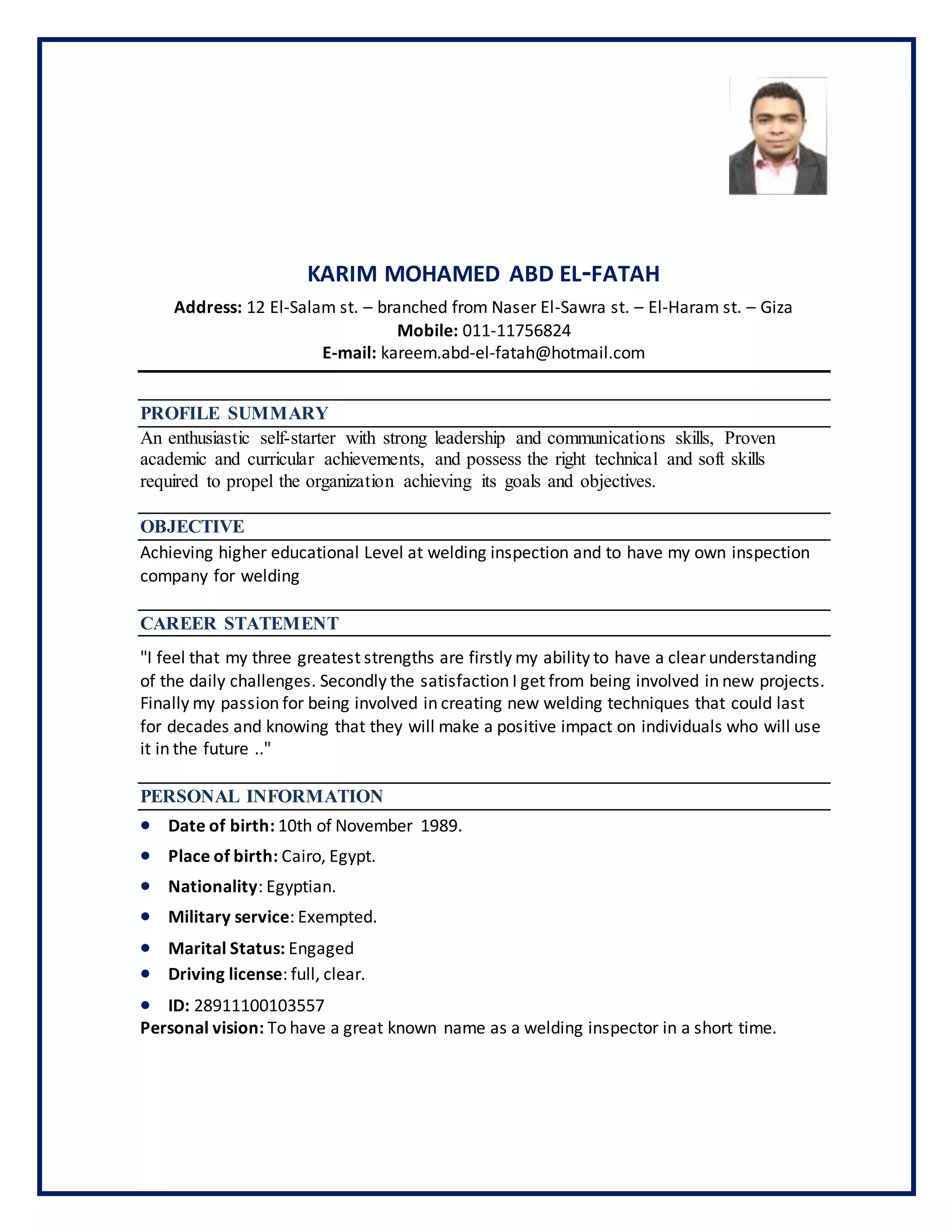 KAREEM MOHAMED CV | DOCX