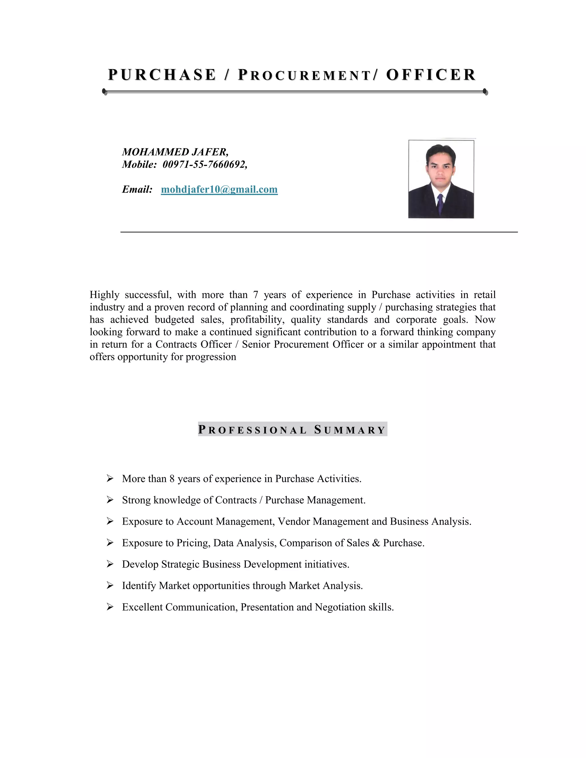 Mohammed Jafer New updated resume | PDF