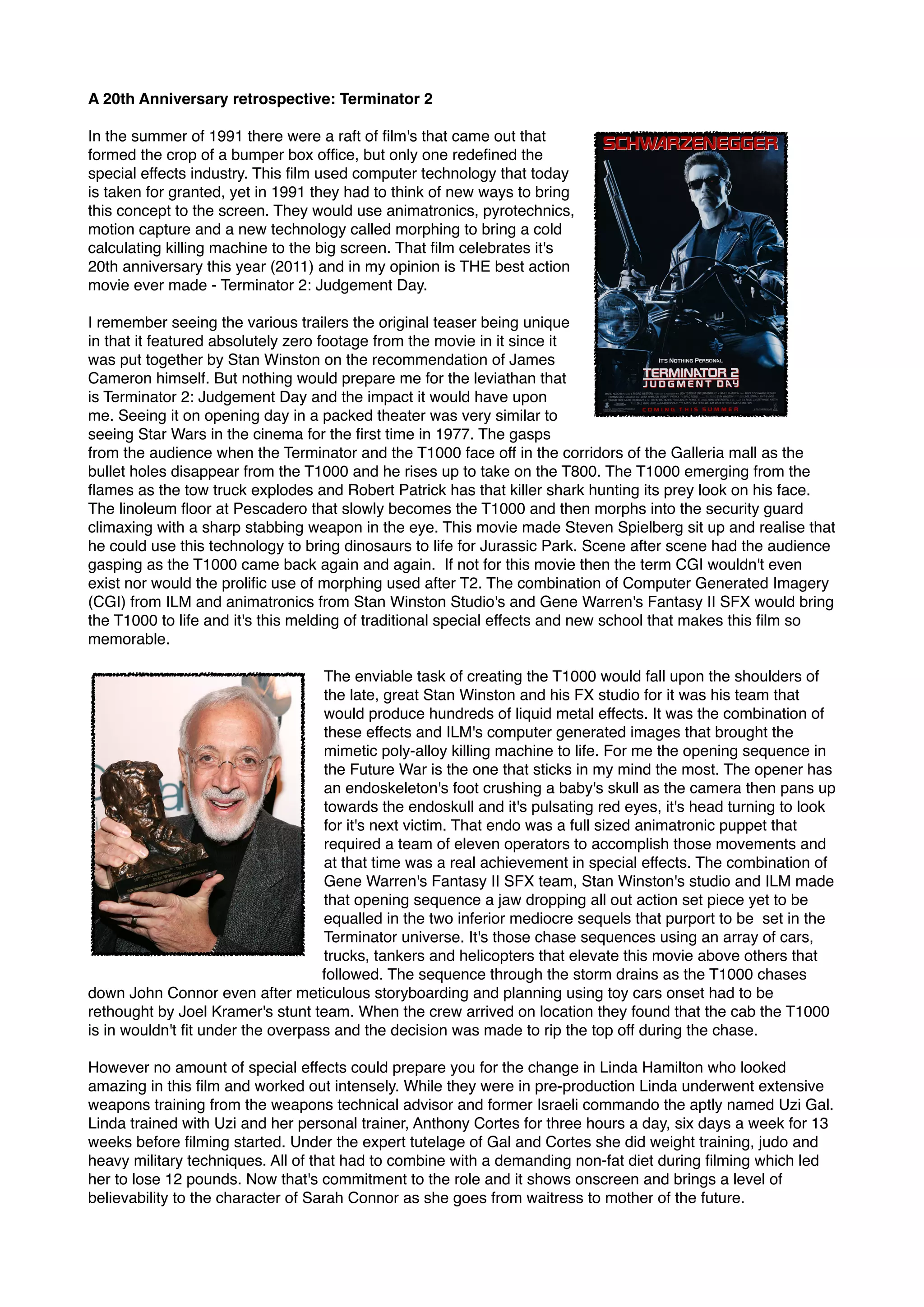 Terminator 2 20th Anniversary Retrospective | PDF