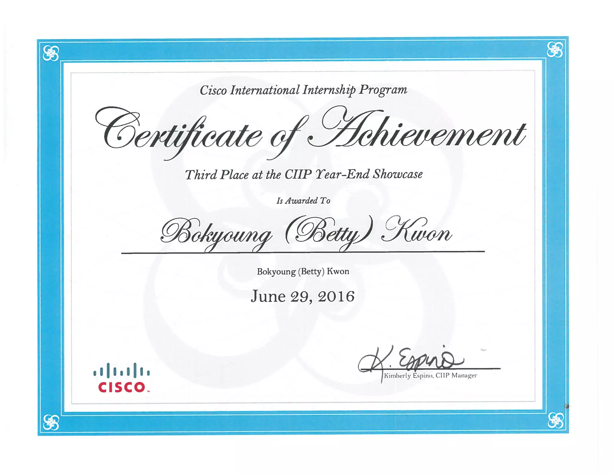 Bokyoung Kwon CIIP YES Certificate | PDF