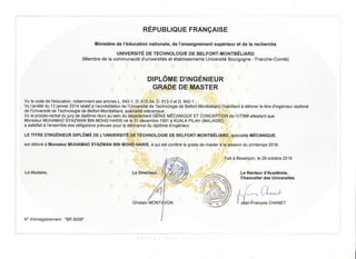 UTBM Certificate | PDF
