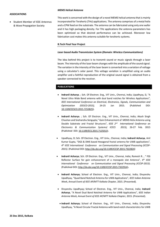 Indranil Acharya Resume | PDF | Physics | Science