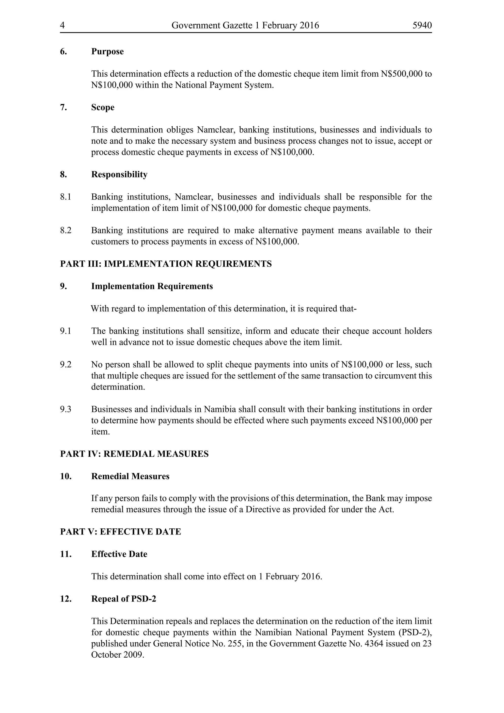 Goverment Gazzete Cheque Payments | PDF
