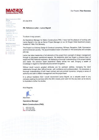 Matrix Constructions Ref letter | PDF