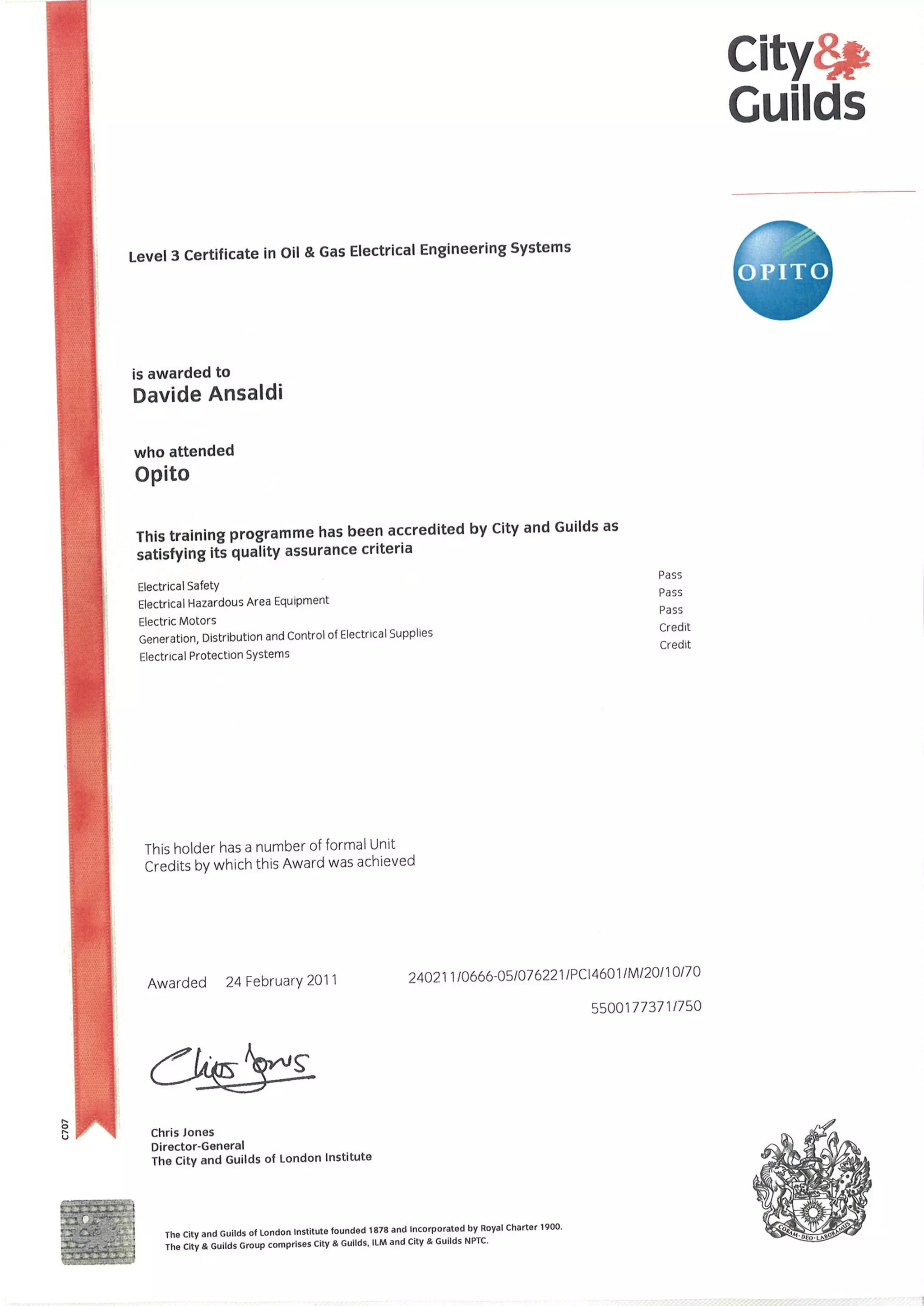 Electrical E.S. certificate | PDF