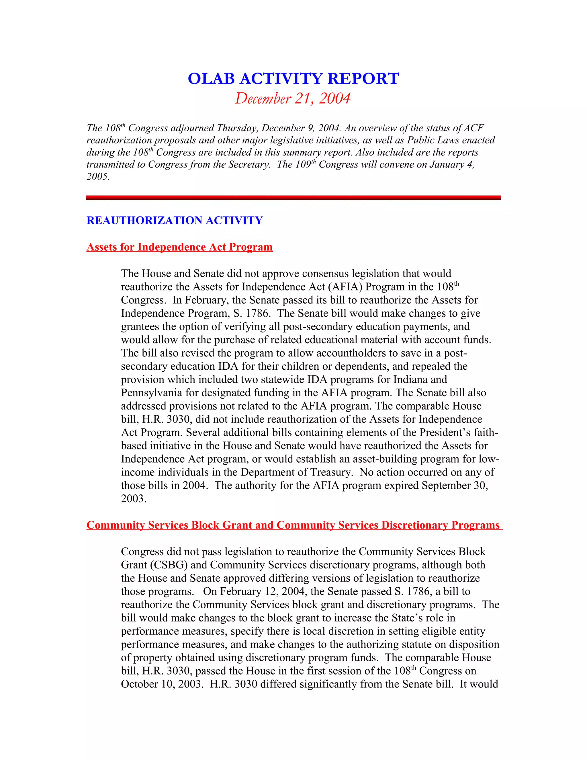 December 17 2004 OLAB Wrap Up Report Template | PDF