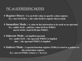 PIC-18 Microcontroller | PPTX