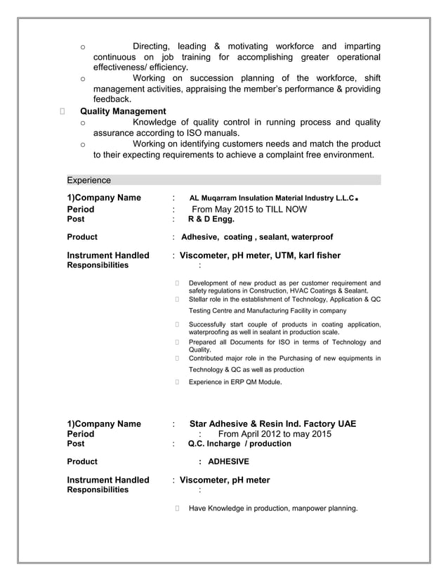 ROHAN RAMESH CHAVAN 2016 | DOC | Manufacturing Industry | Industries