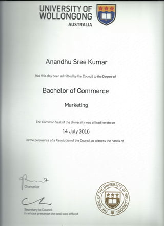 UOW degree | PDF