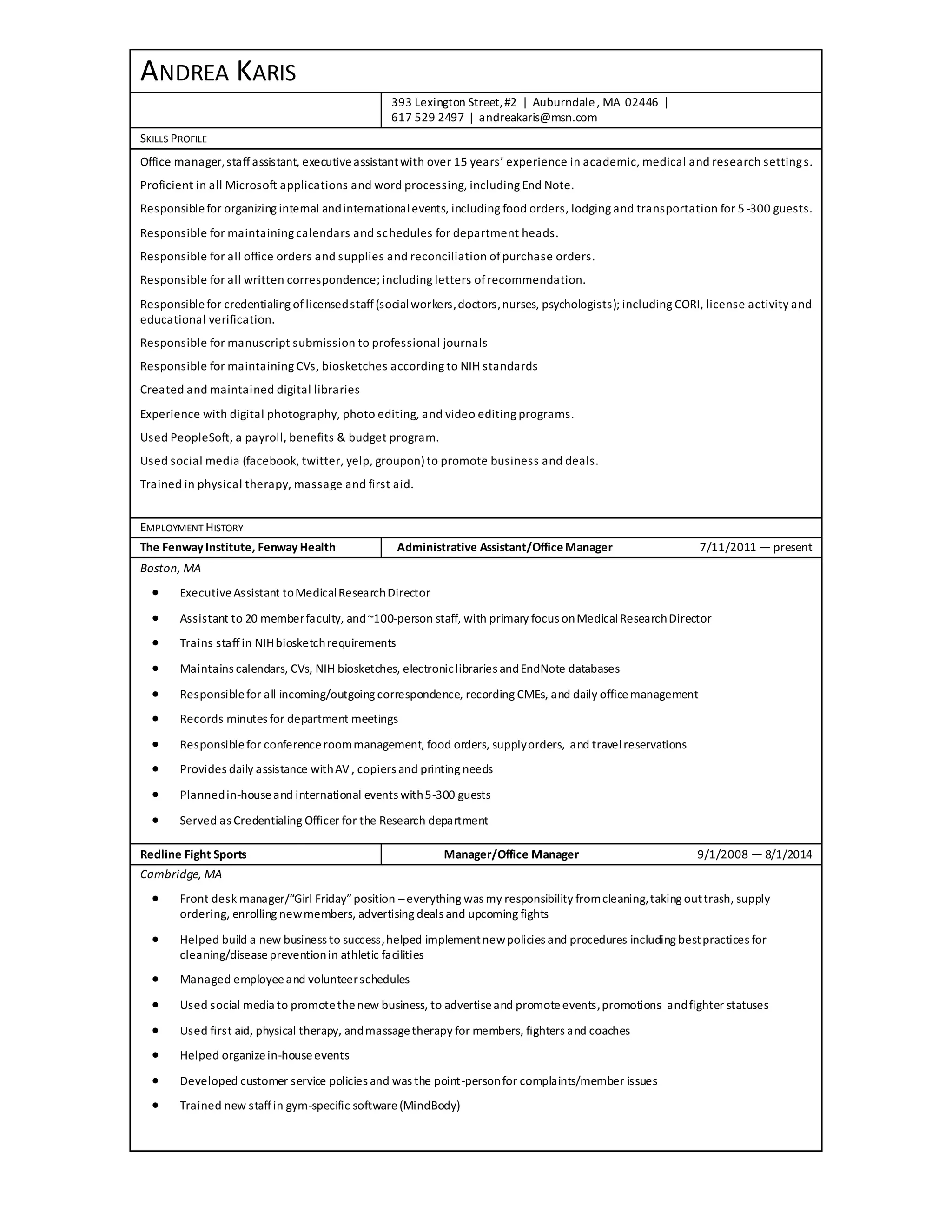 Andrea Karis Resume | DOCX