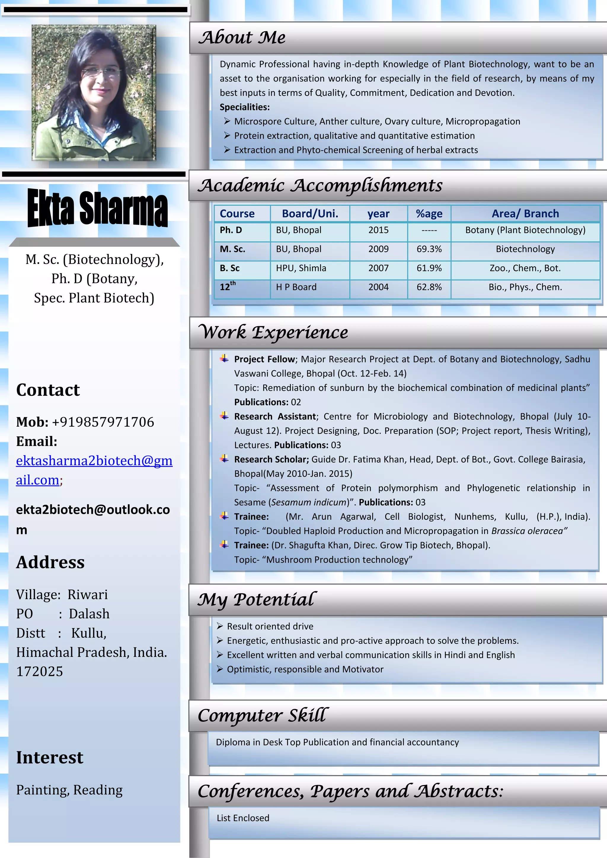 New CV Ekta | PDF
