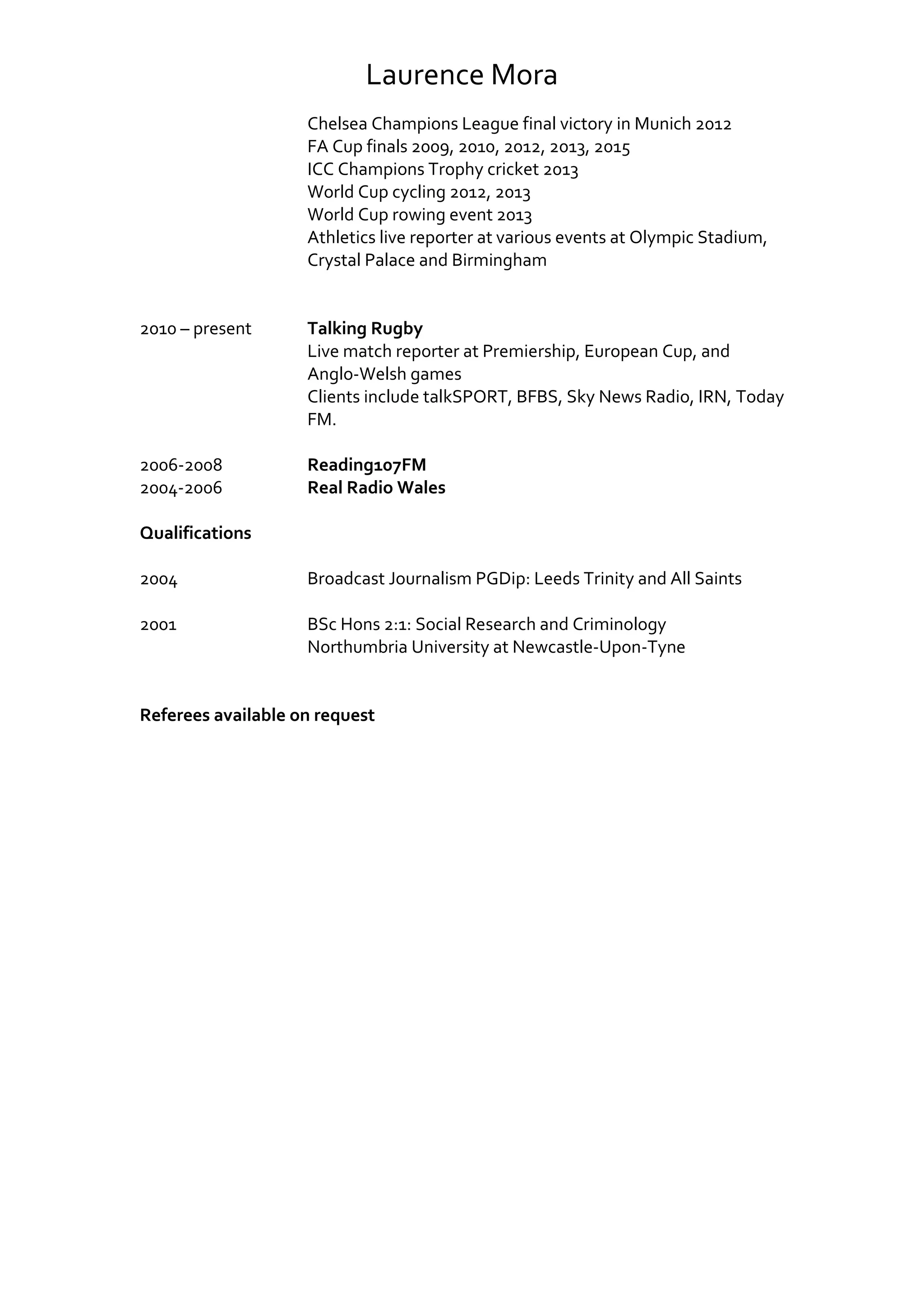 Laurence Mora CV | PDF