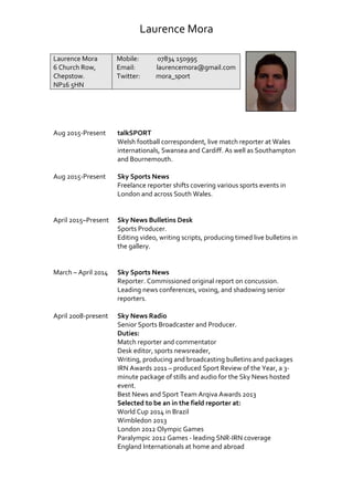 Laurence Mora CV | PDF