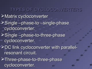 Cycloconverter ppt | PPT