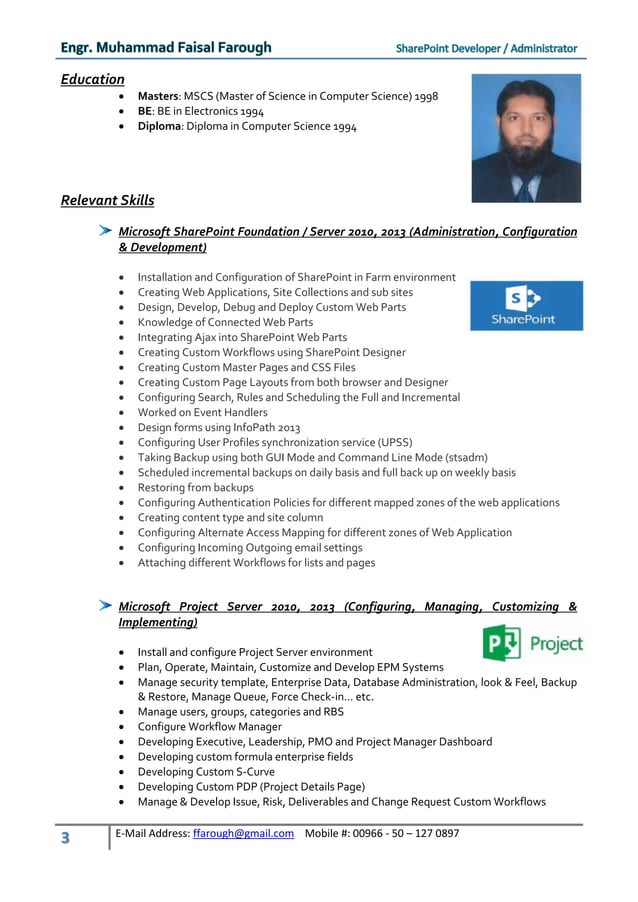 CV of Faisal Farough SP DevAdm | PDF