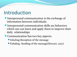 Interpersonal communication project | PPT