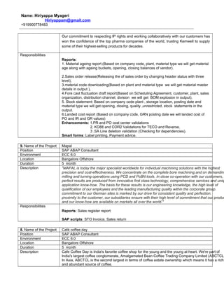 Hiriyappa SAP ABAP | DOC | Computer Software and Applications | Computing