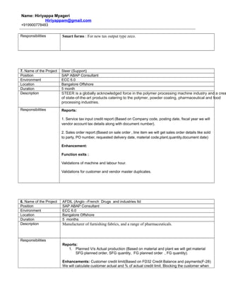 Hiriyappa SAP ABAP | DOC | Computer Software and Applications | Computing