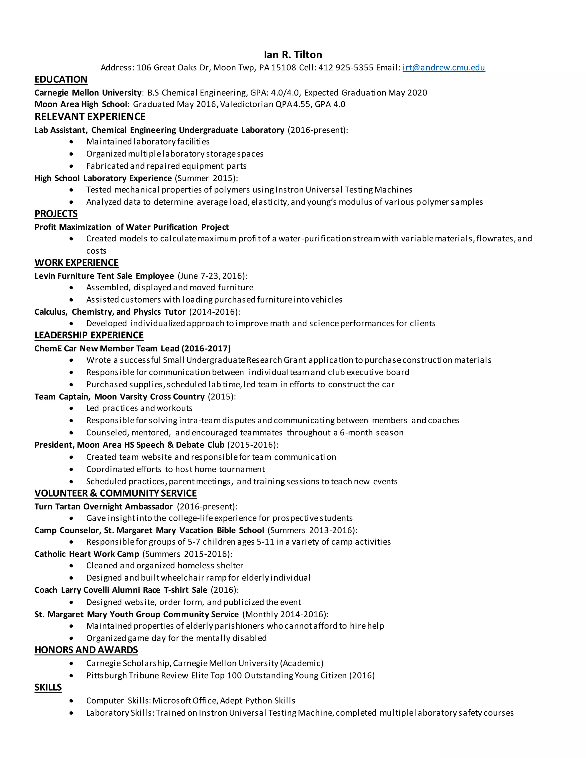 Resume for Ian | DOCX