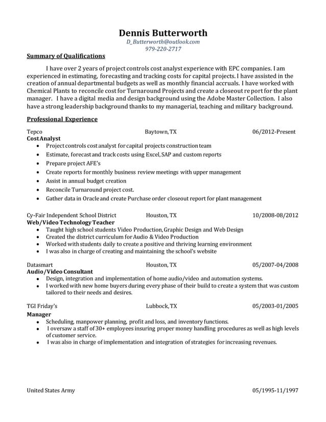 Dennis Butterworth - Resume | DOCX