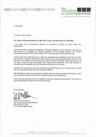 Reference letters - TAS (Student) | PDF