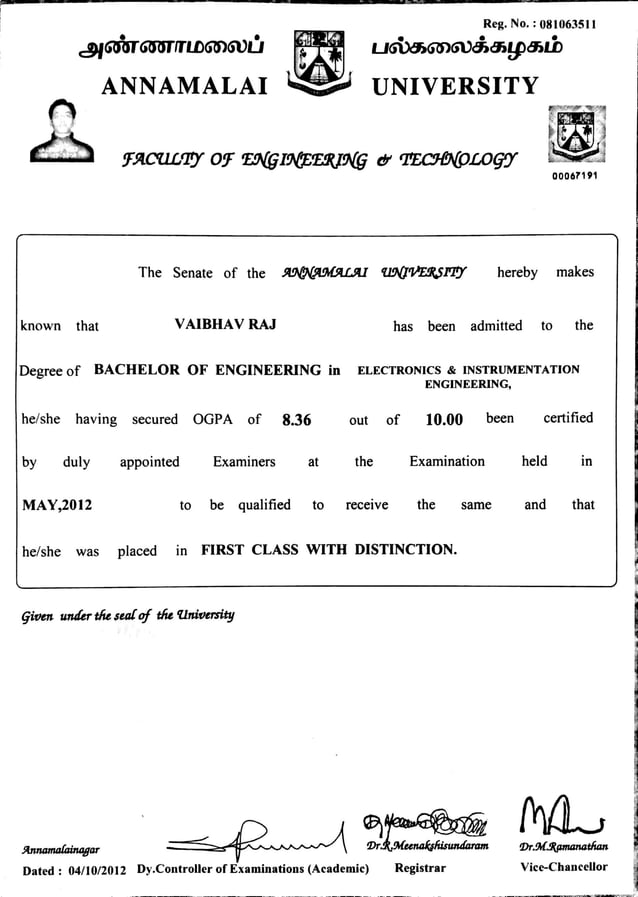 Degree certificate. | PDF