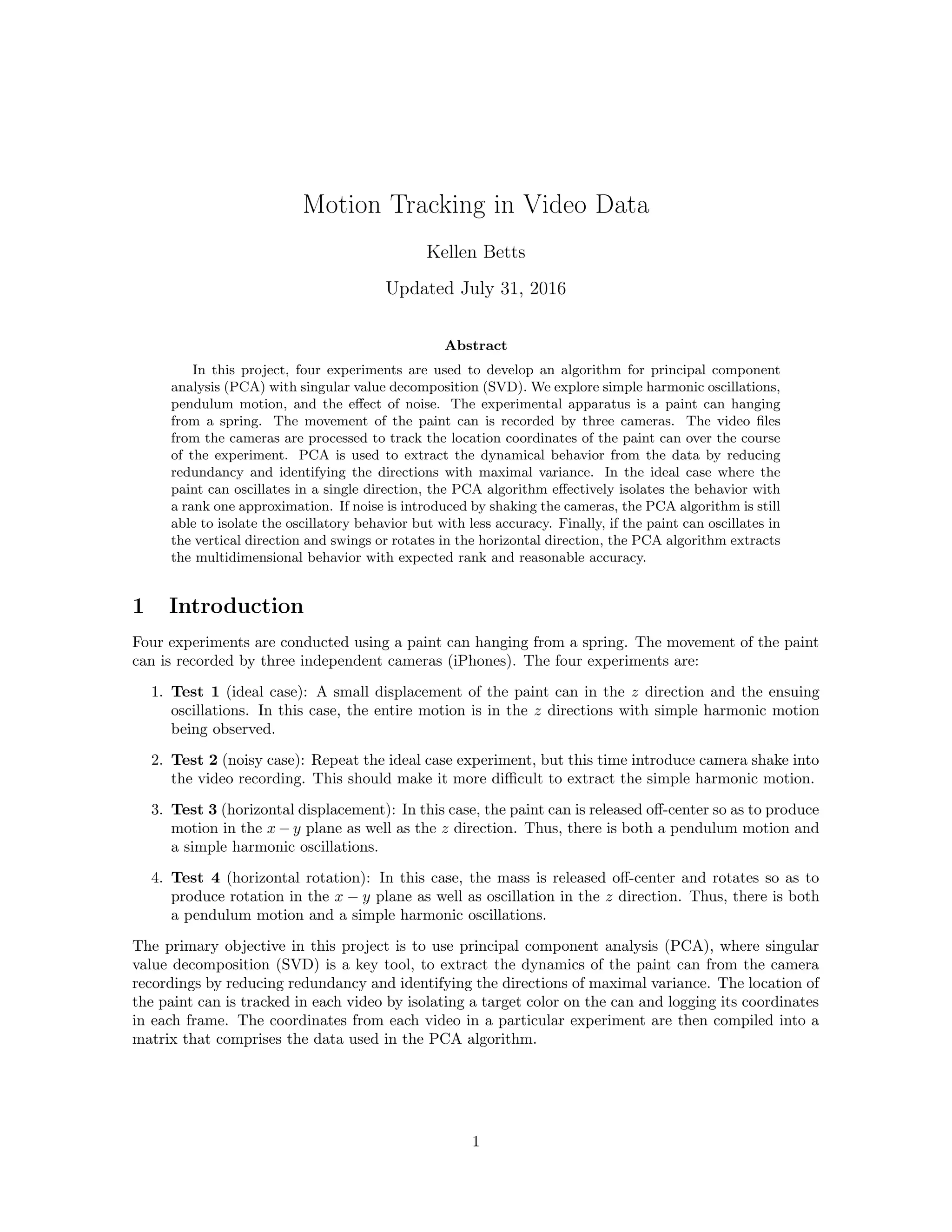 videoMotionTrackingPCA | PDF