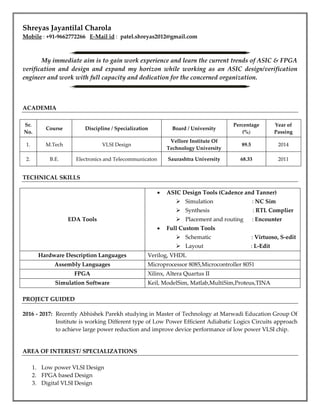RESUME_SHREYAS_CHAROLA | PDF | Computer Software and Applications | Computing