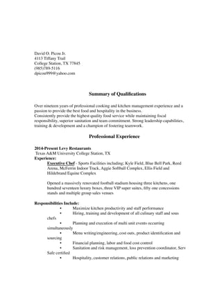 Picou Resume | PDF