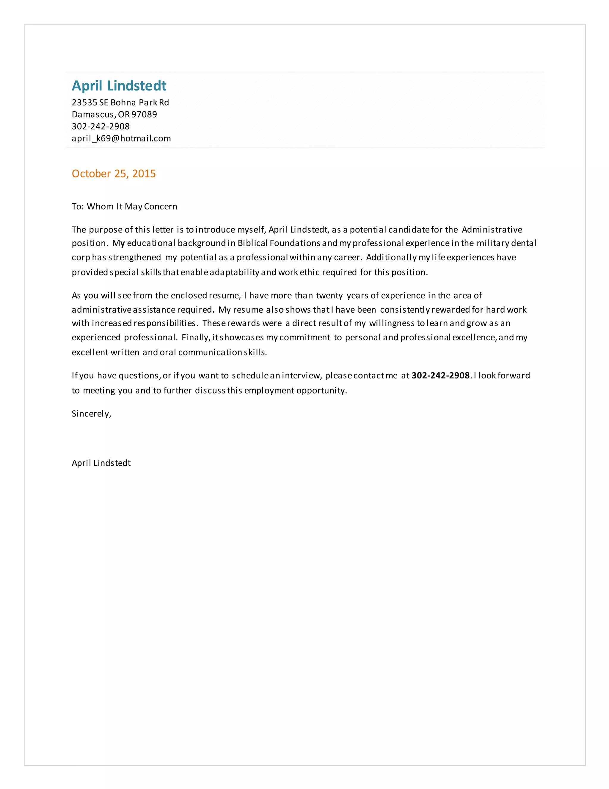 Cover letter for functional resume | DOCX