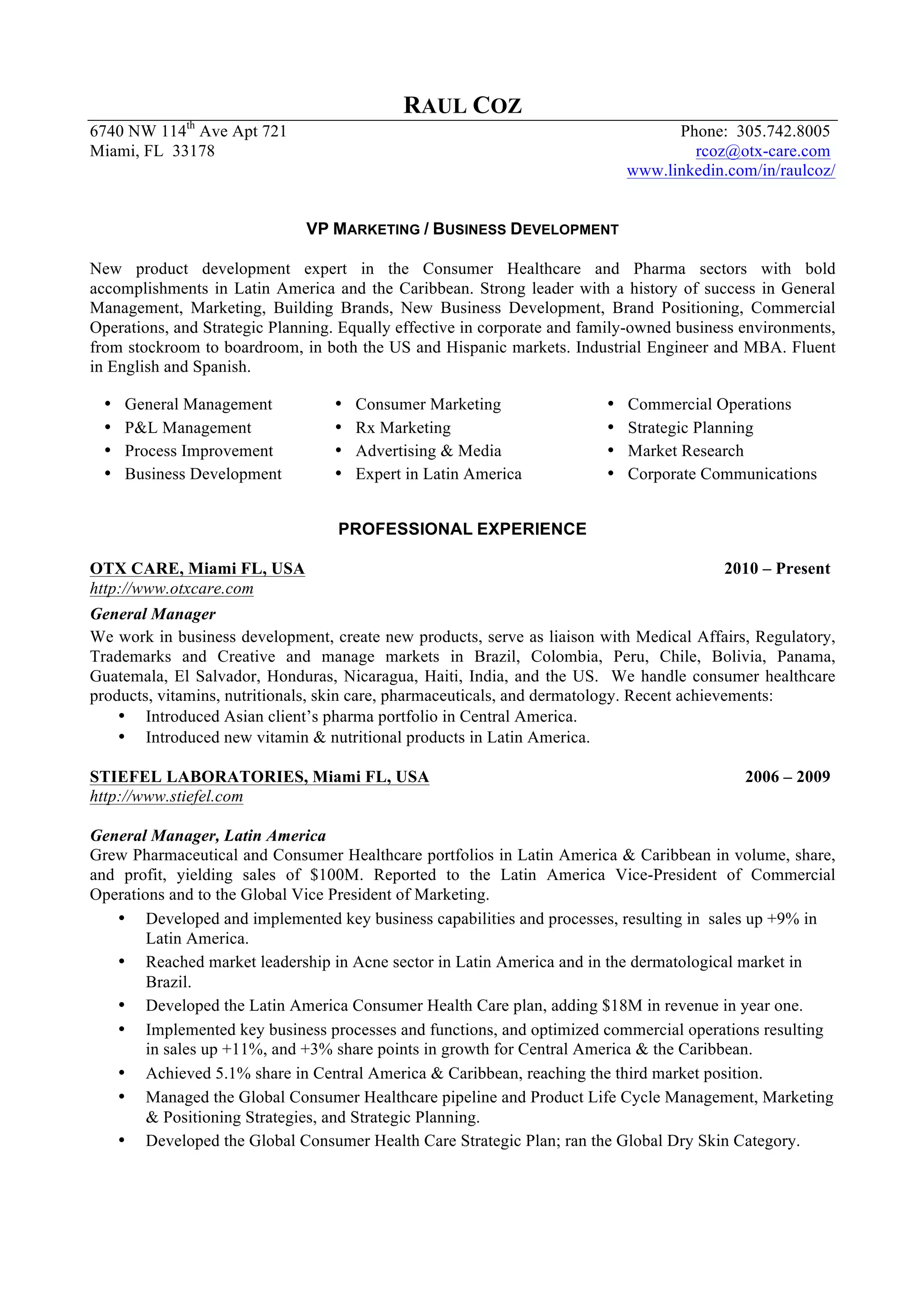 RAUL COZ RESUME Rev 05 2105 | PDF