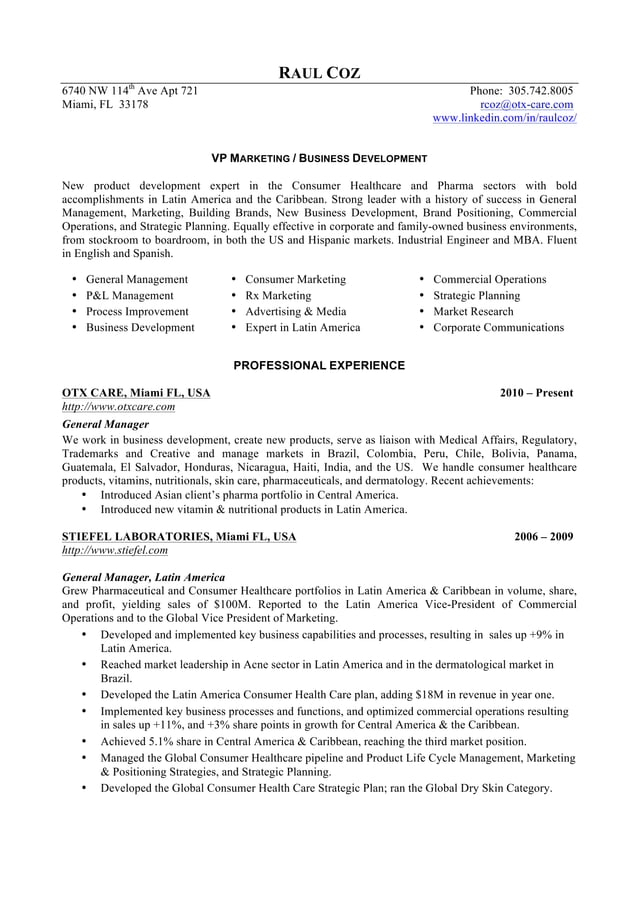 RAUL COZ RESUME Rev 05 2105 | PDF | Business | Business and Finance