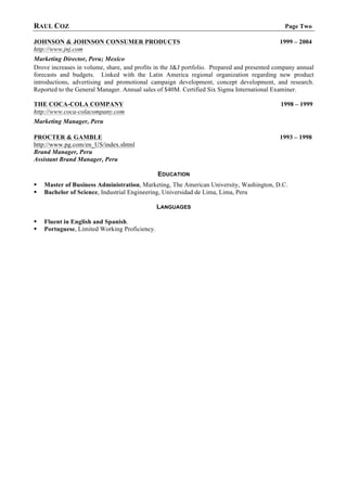 RAUL COZ RESUME Rev 05 2105 | PDF
