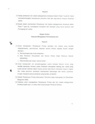 Peraturan Daerah Kabupaten Banyumas Nomor 3 Tahun 2008 Tentang Usaha Rekreasi Dan Hiburan Umum | PDF