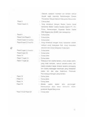 Peraturan Daerah Kabupaten Banyumas Nomor 3 Tahun 2008 Tentang Usaha Rekreasi Dan Hiburan Umum | PDF