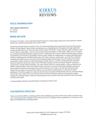Kirkus Review for The Gideon Protocol | PDF