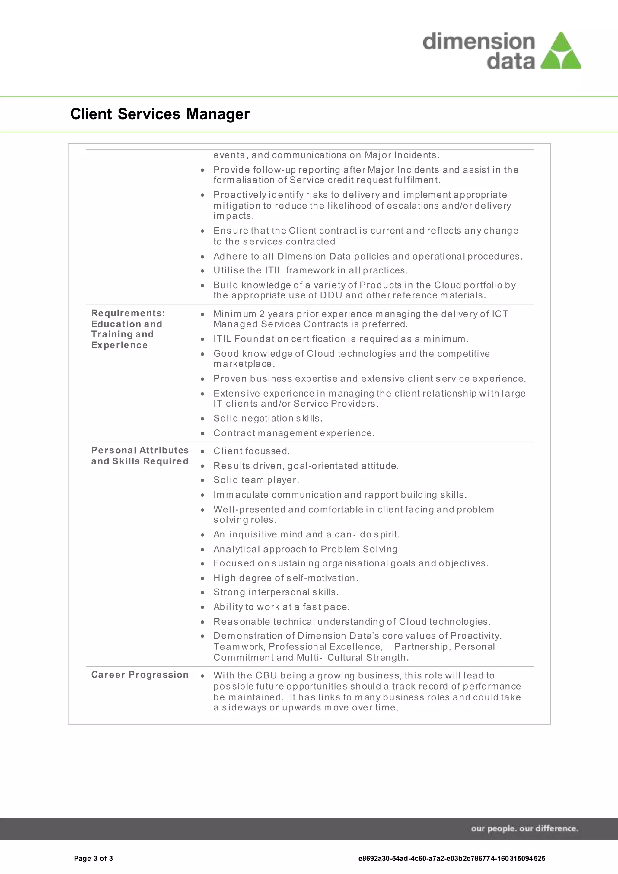 CBU Regional Services Manager | DOCX