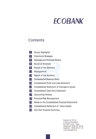 Ecobank annual report 2003 | PDF