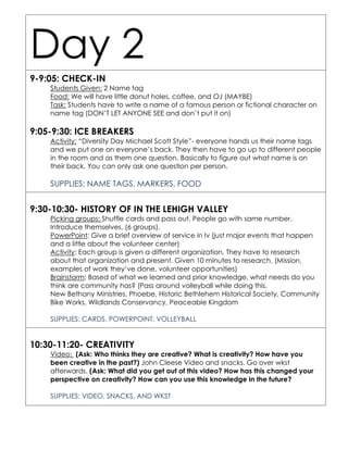 Intern detail schedule | PDF