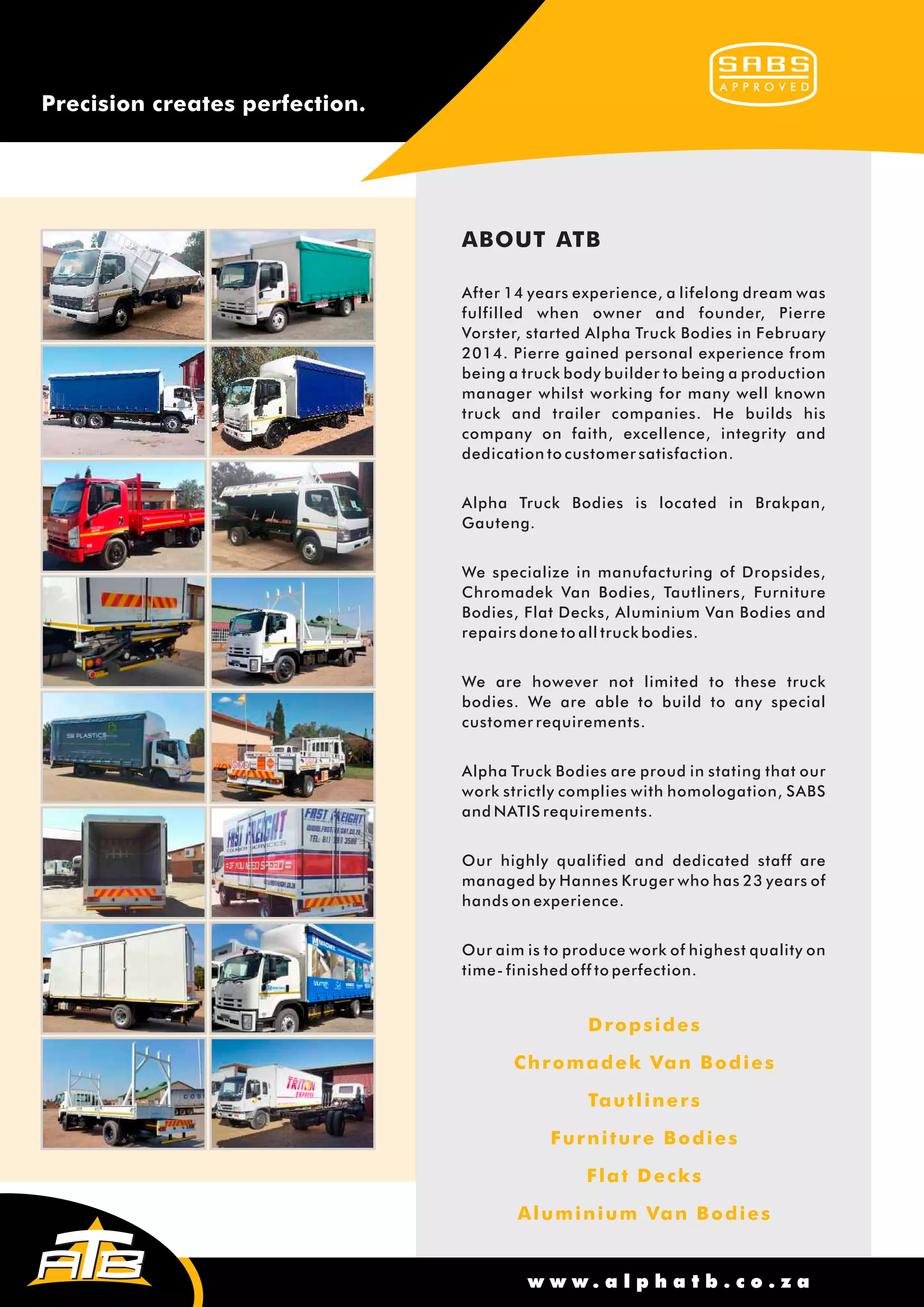 Alpha Truck Bodies Profile 2015 | PDF