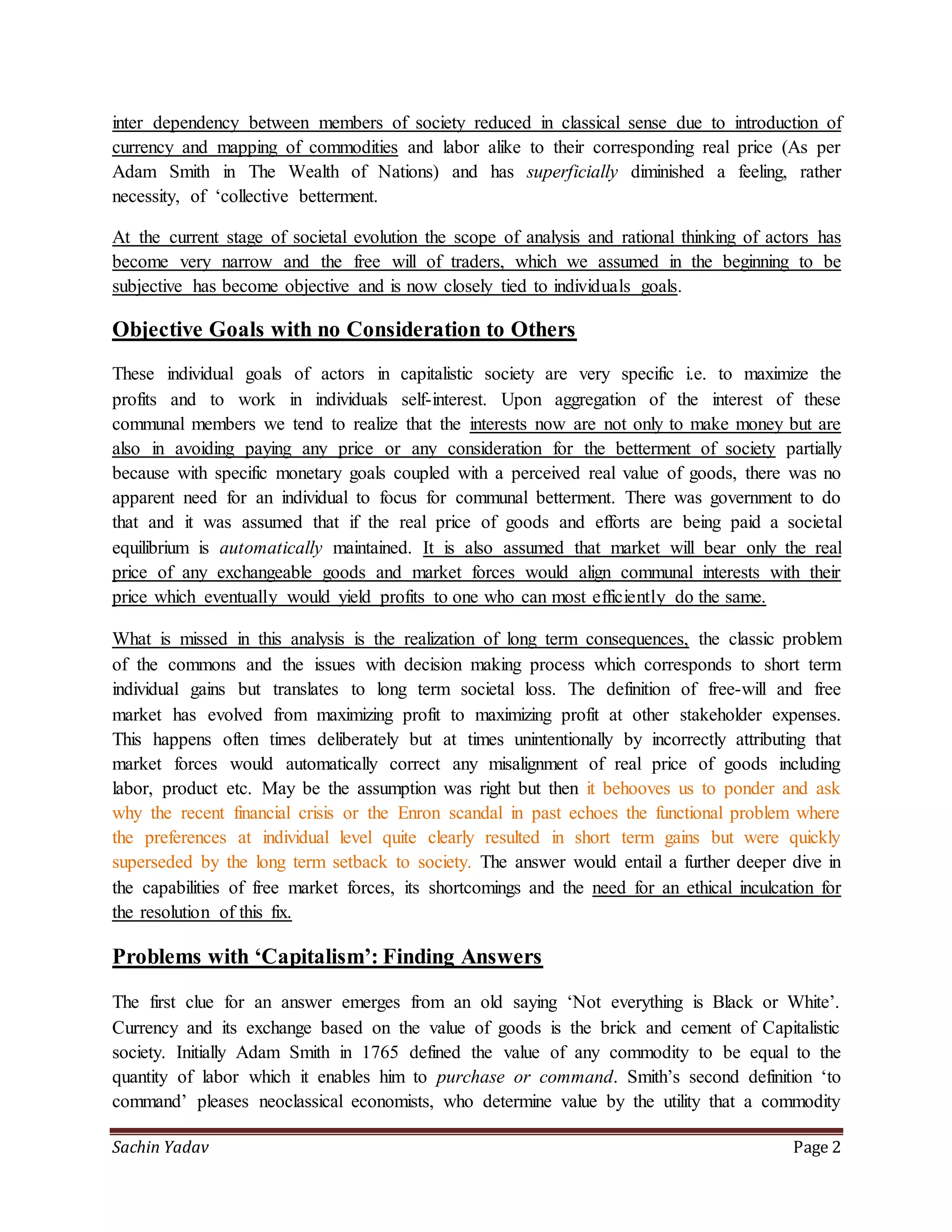 Ethics in Capitalism | PDF