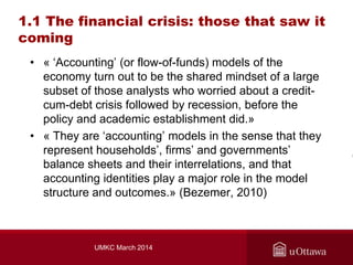 2014 Stock Flow Consistent Modeling workshop | PPT