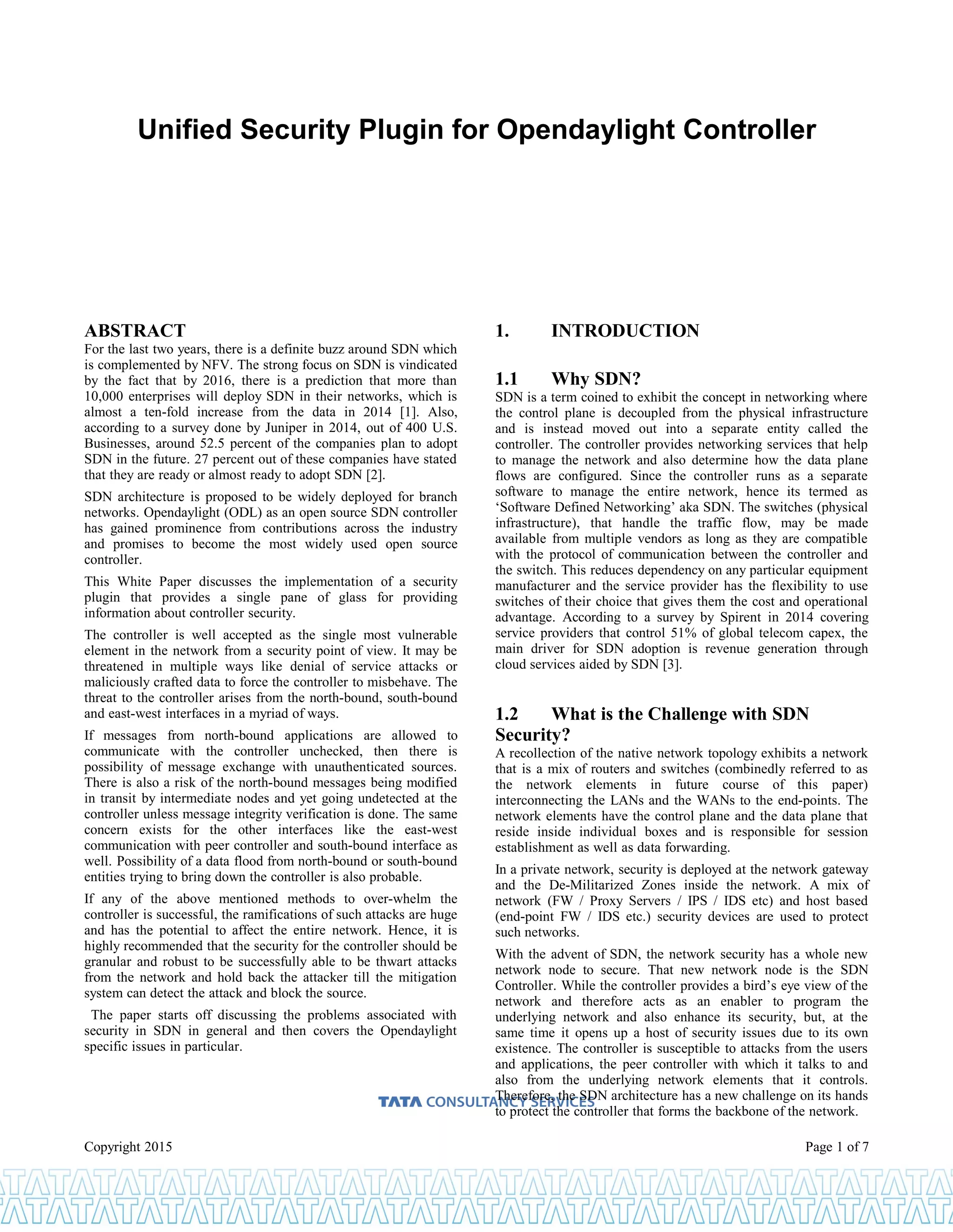 Unified Security Plugin for Opendaylight Controller | DOC