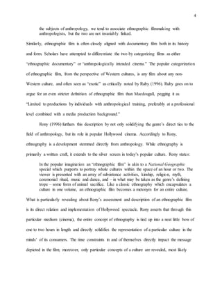 Ethnographic Film Popular Media and Hollywood Spectacle | DOCX