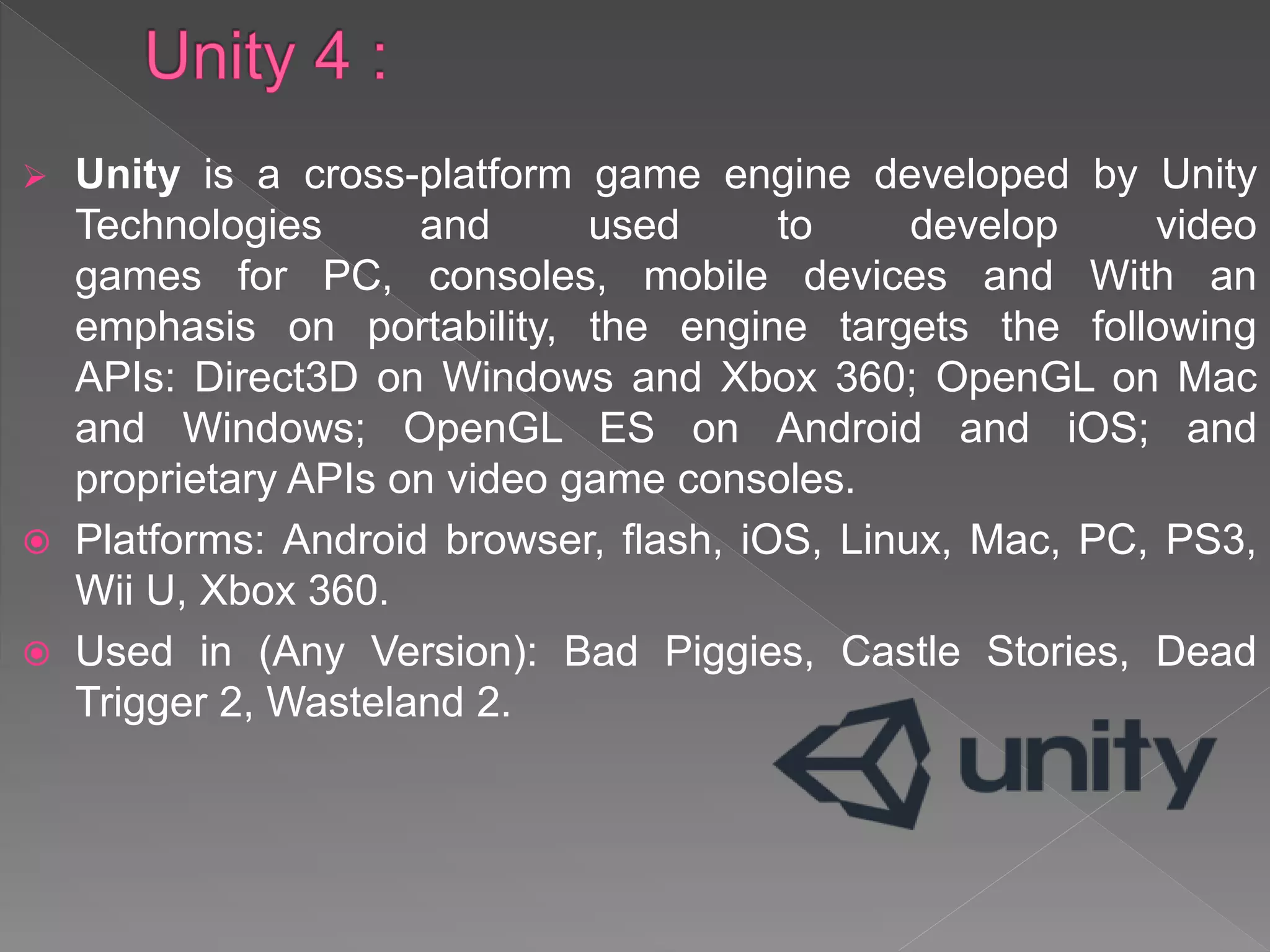 PRESENTATION ON Game Engine | PPTX